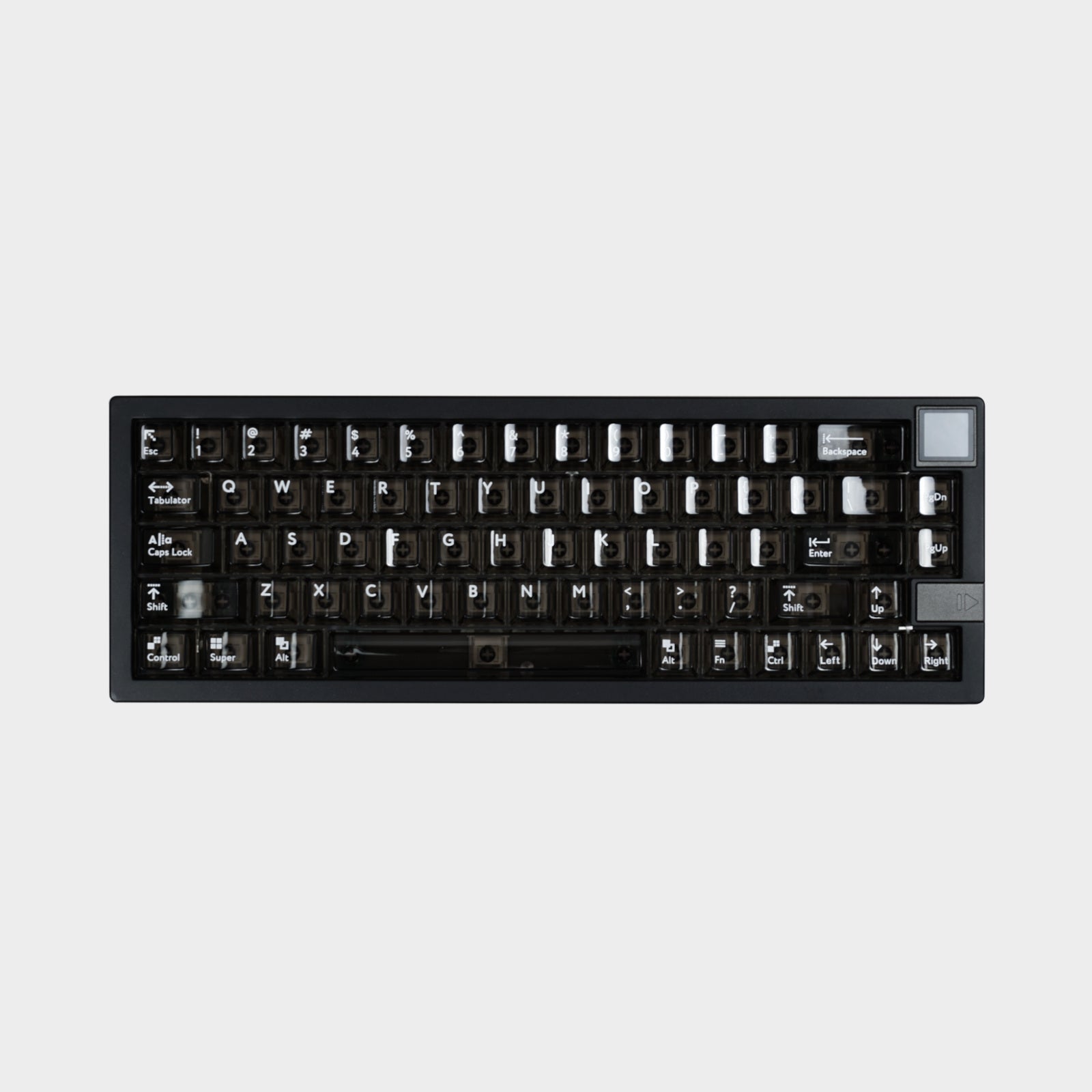 Keycapy Crystal Smoke – Czarne Przezroczyste Keycapy do RGB